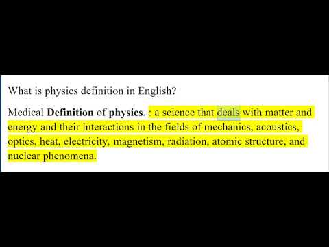 What is physics definition in English