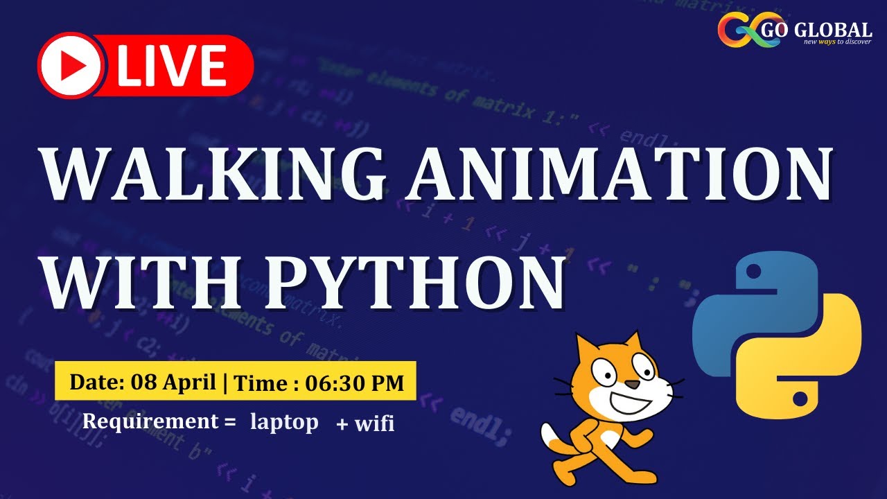Walking Animation with Python  | Python Programming  | Python Tutorial