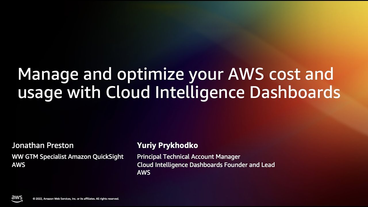 Manage and optimize your AWS cost and usage with Cloud Intelligence Dashboards