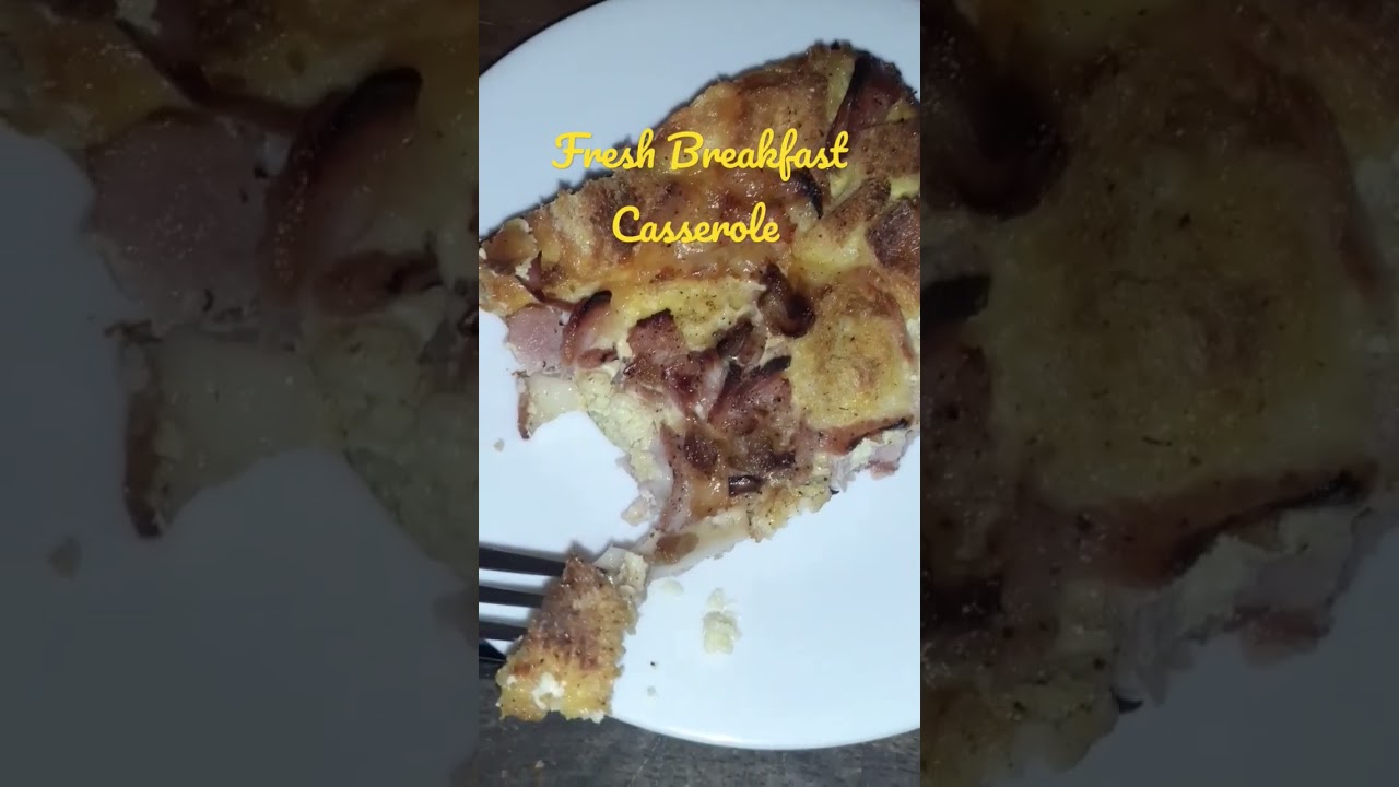 Hot out of the oven breakfast casserole - steamy & cheesy goodness