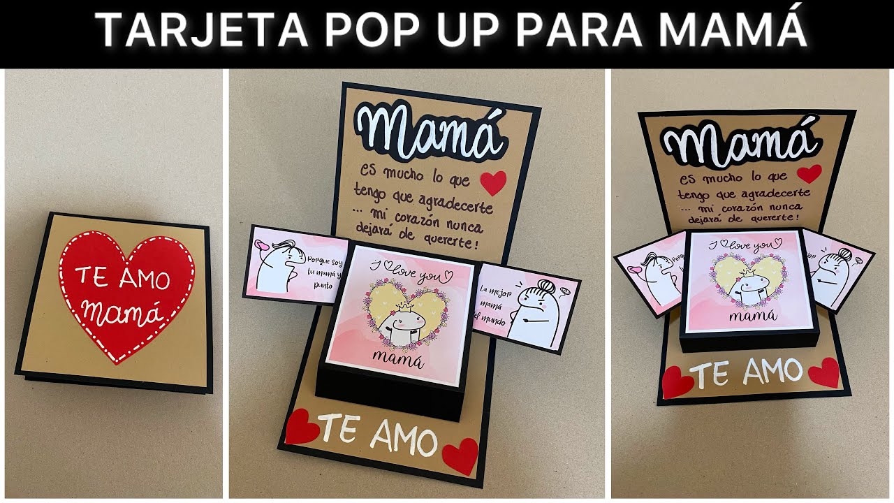 Tarjeta para SORPRENDER a MAMÁ | Carta pop up expandible para mamá