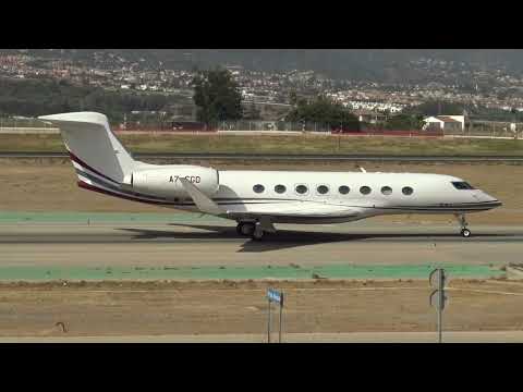 Qatar Executive Gulfstream G650ER A7-CGD Taxing Malaga LEMG
