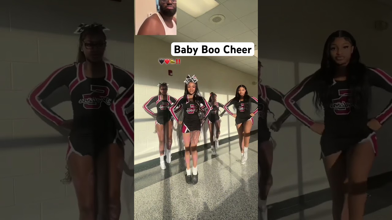 BABY BOO CHEER DANCE ❤️🤍🔥🏈 #cheer  #footballdance #cheerdance #highschool