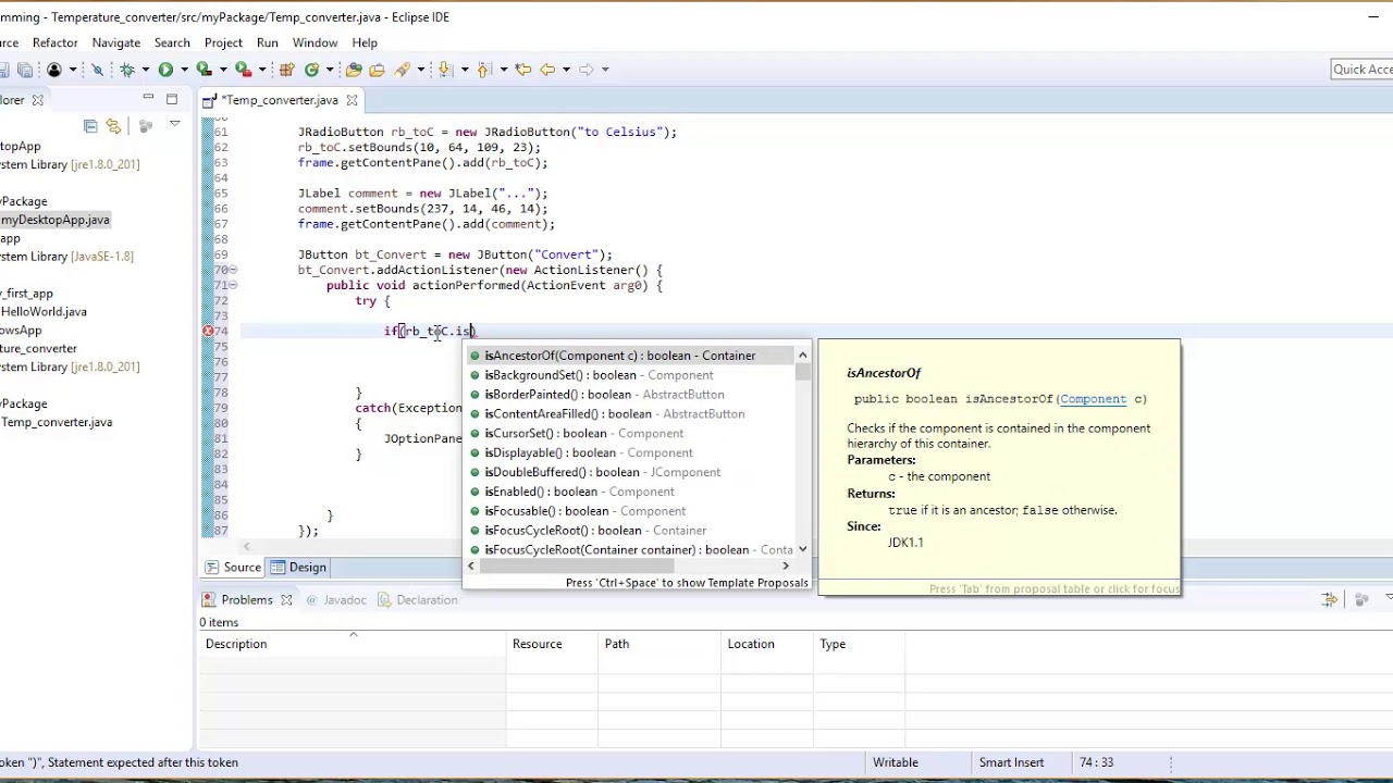 Application programming. Lecture 5. Java. Temperature converter