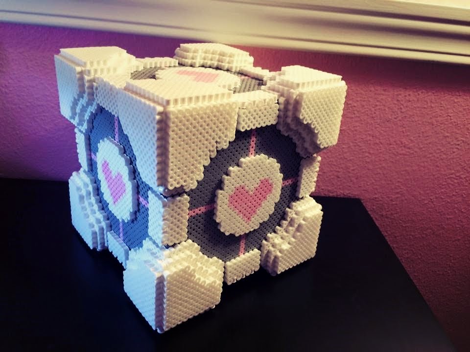 3D Perler Bead Companion Cube Tutorial- A David Nilsson design!