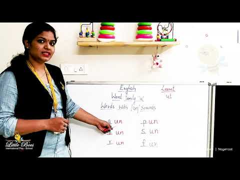 Word Family 'u' Words with 'un' sound | English | Little Bees International Play School