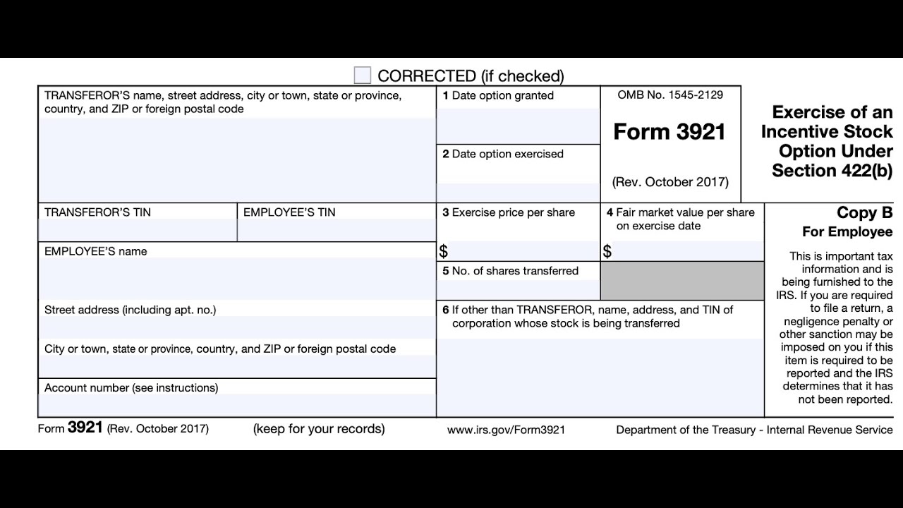 IRS Form 3921 walkthrough - ARCHIVED COPY - READ COMMENTS ONLY