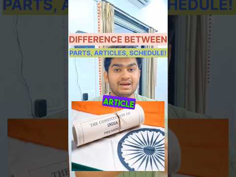 What is the difference between part article and schedule of Indian constitution! #knowledge #upsc