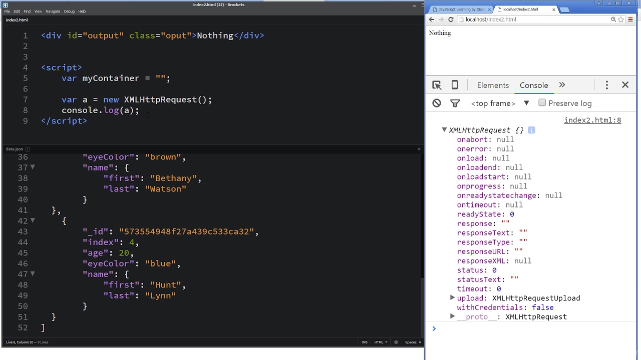 62  JavaScript AJAX connection