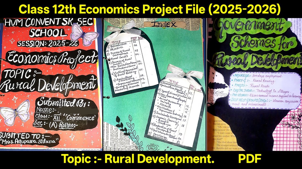Class 12 Economics Project File | Rural Development | With PDF | 2025-26 | #projectfile 