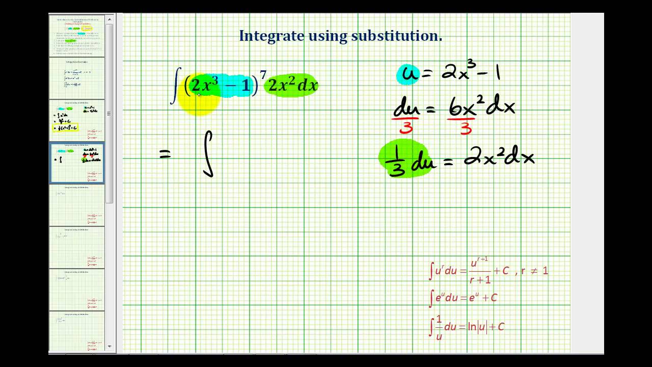 Ex 2:  Integration Using Substitution