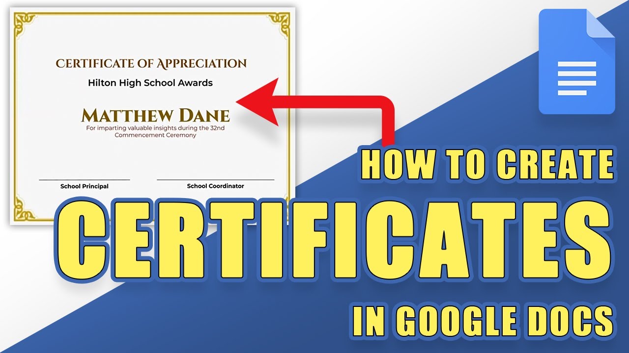 How to Create a Printable CERTIFICATE/AWARD Using Google Docs (Custom and Templates)
