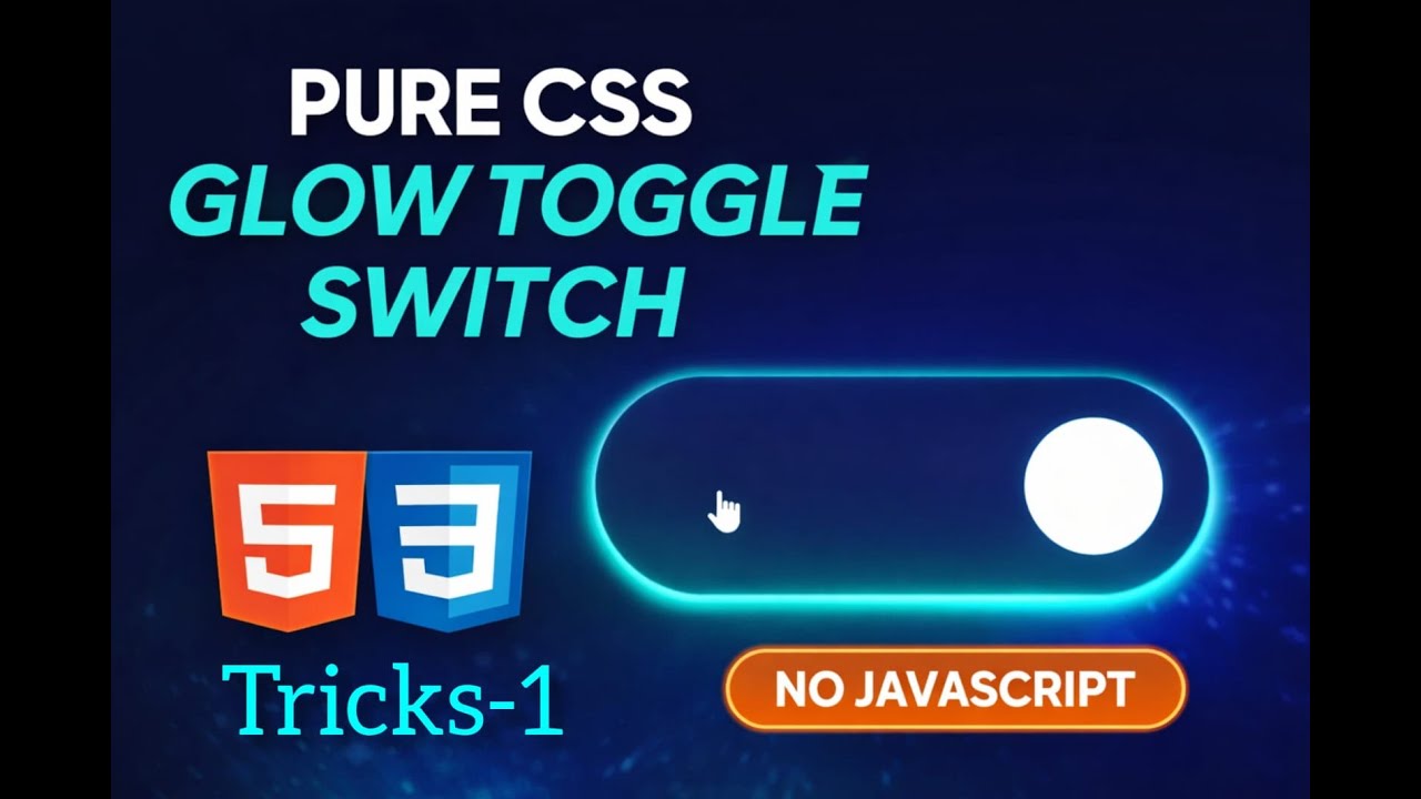 Pure CSS Glow Toggle Switch | Modern UI Button Animation (HTML CSS Tutorial)