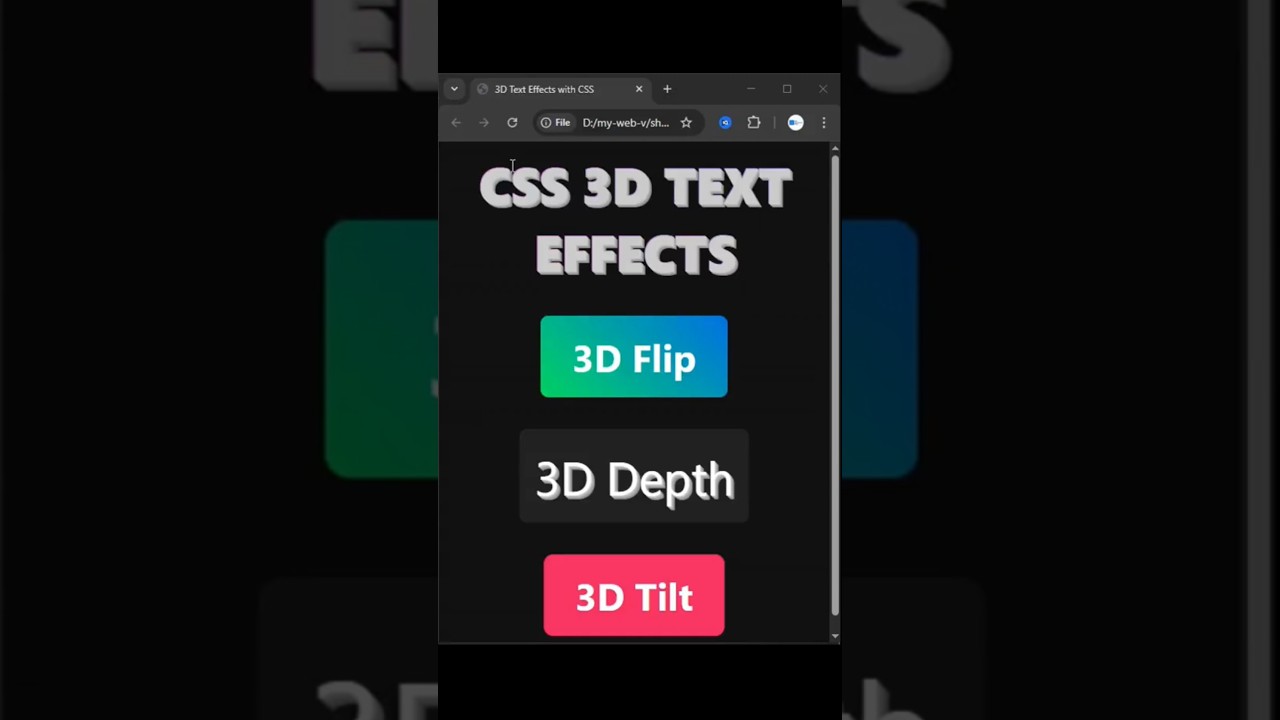 3D Text Animation Using Pure CSS | Web Design Effects 2025