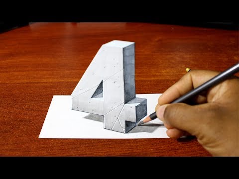 Drawing The Number “4” in 3D – Trick Drawing | Garland E. Lopez