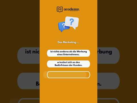 BWL & RW Quiz #1 - Definition Marketing - Lernkontrolle BWL - Kontrollfragen