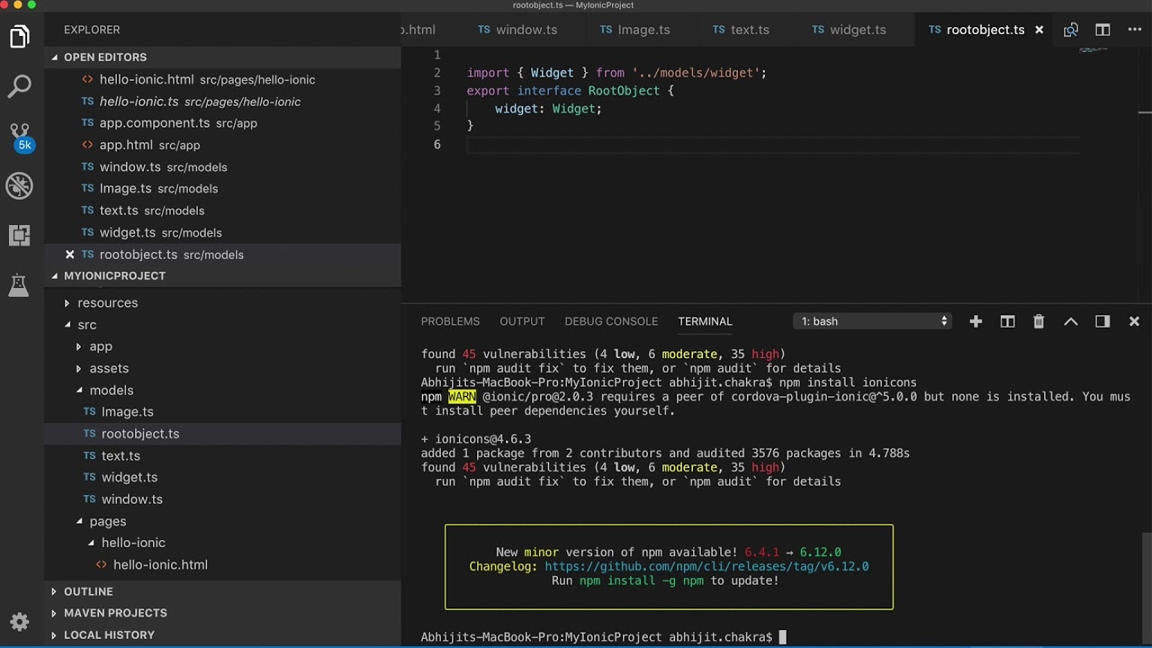import “ionicons-icons”; not found IONIC SERVE while doing ionic build for android & ios