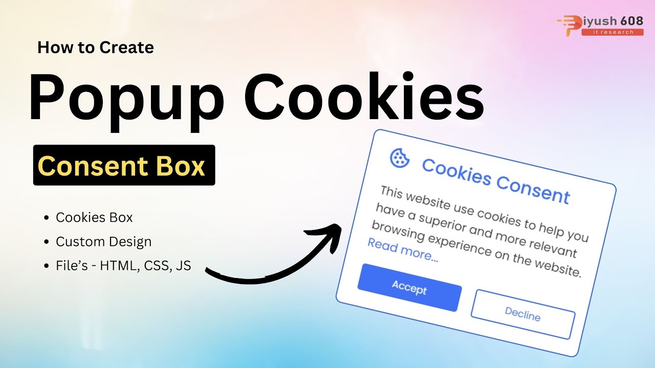 How to Create Popup Cookies Consent Box in HTML CSS & JavaScript