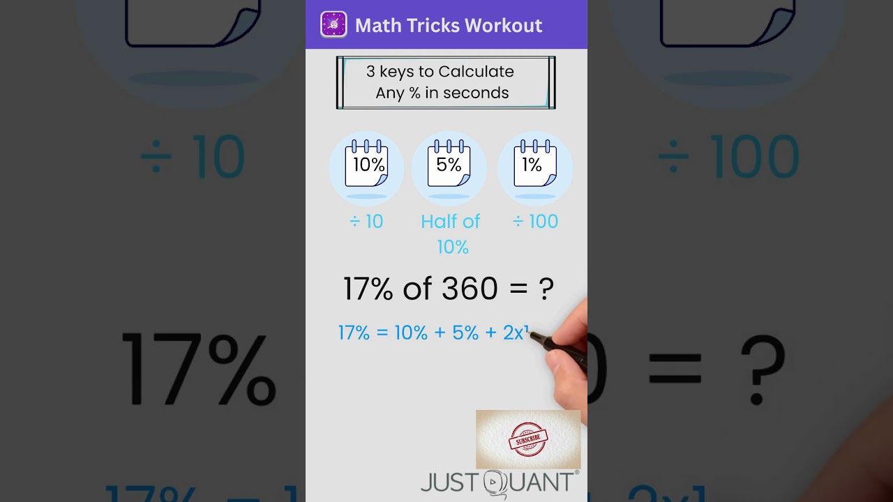 Math Tricks - Percentage Tricks - Simplification Tricks - Mental Math Hacks - Quick Math #mathtricks