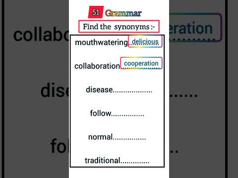 FIND THE SYNONYMS