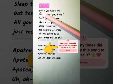 Sing Along! 🎤 Learn English with ‘APT’ – ROSE & Bruno 🎶✨ #shorts