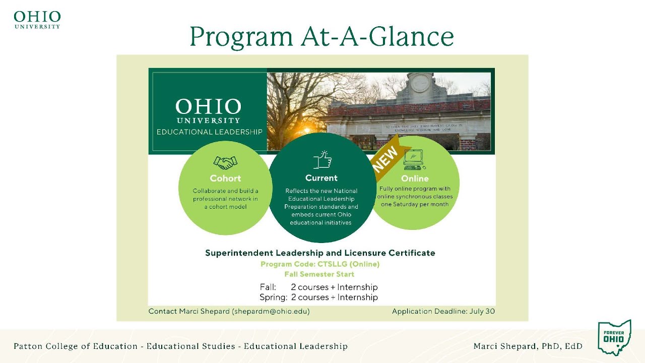 OHIO Superintendent Licensure Certificate info session Fall 2024