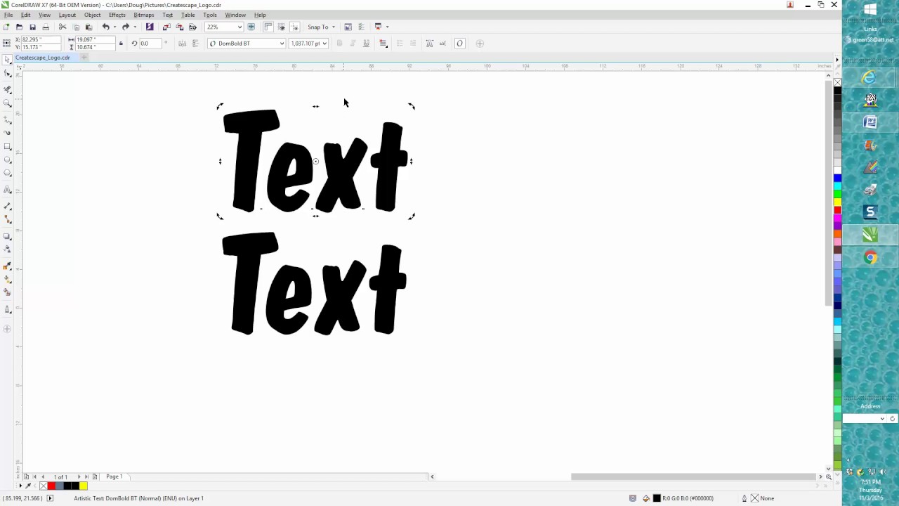 Corel Draw Tips & Tricks Transformation Docker PART 3 text