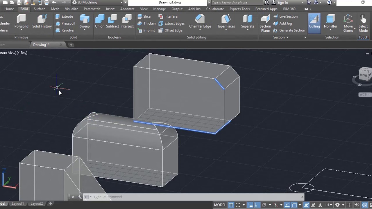 3D - Solid Editing, Revolve, Sweep - AutoCAD