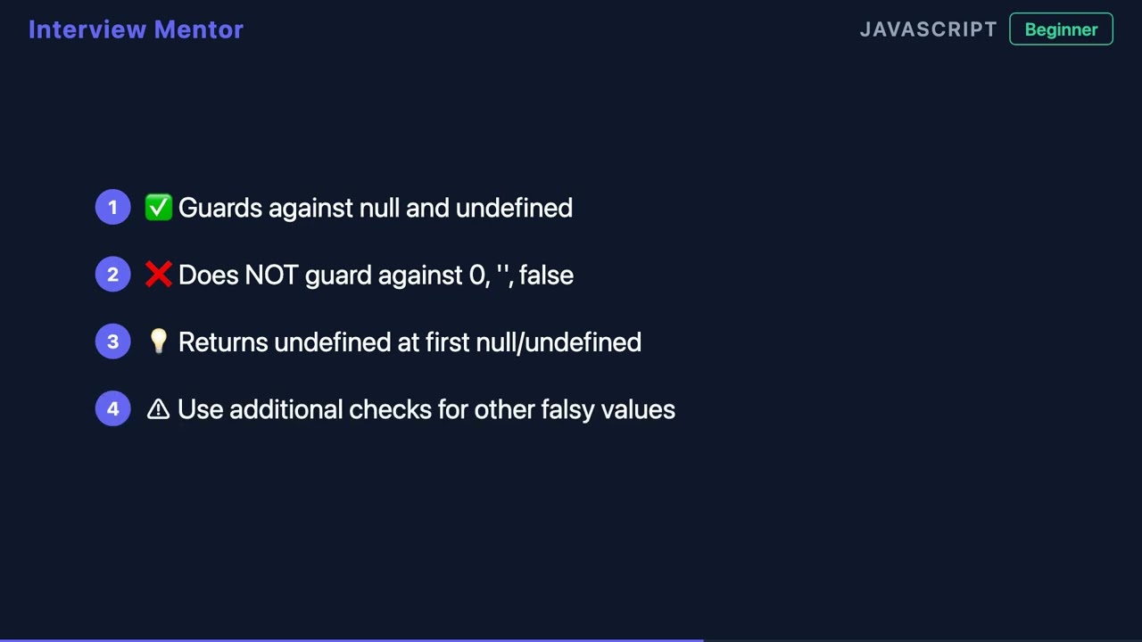 Optional Chaining Prevents Errors | JavaScript Interview