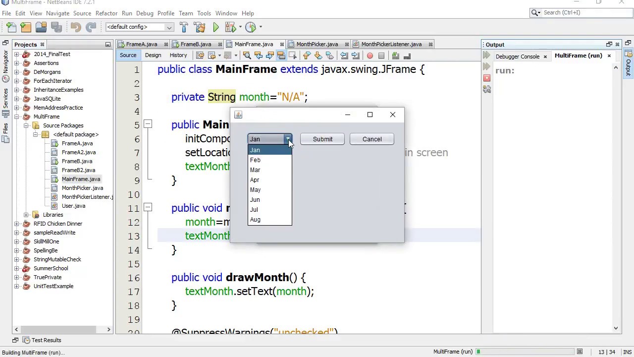 Java JFrames Share Data with other JFrame 02