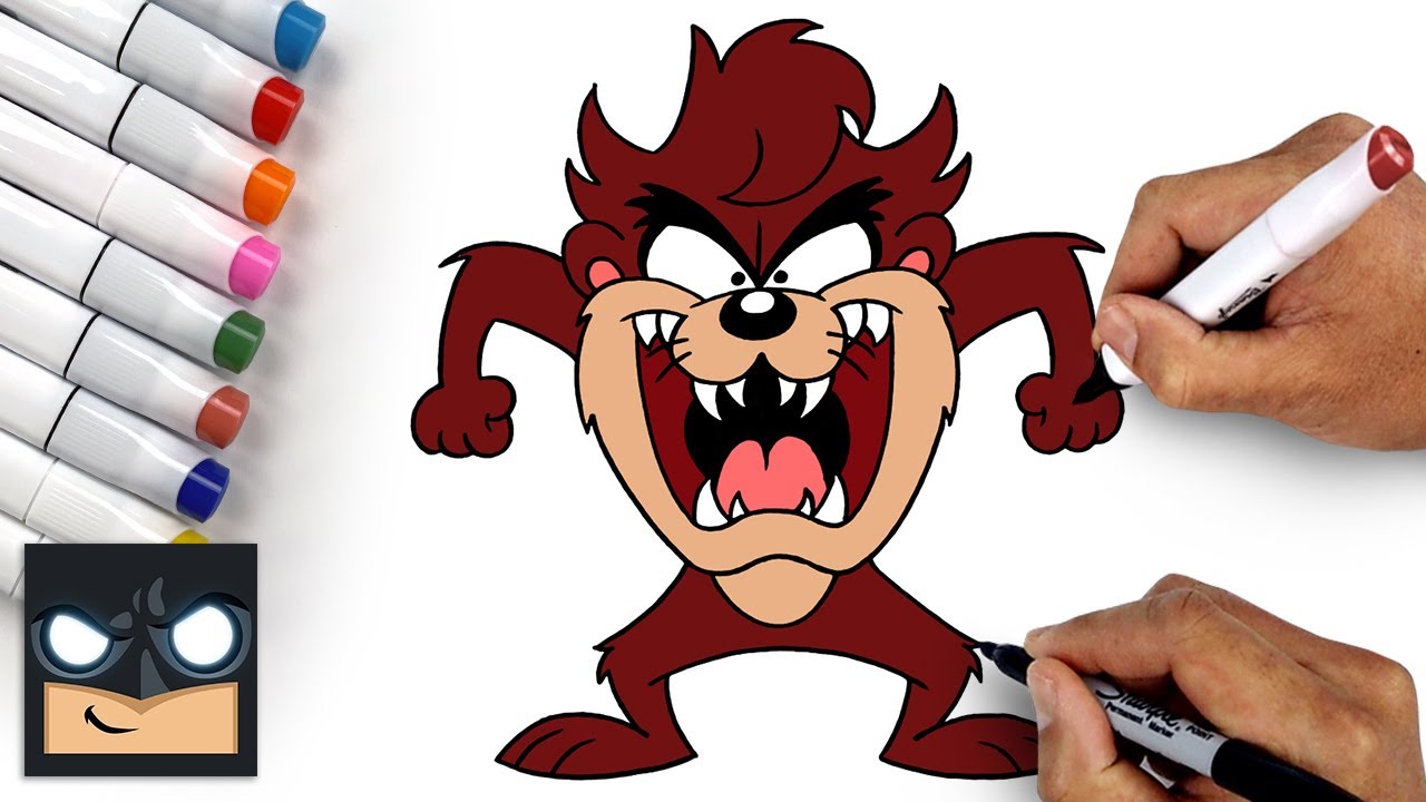 How To Draw Tasmanian Devil | Looney Tunes