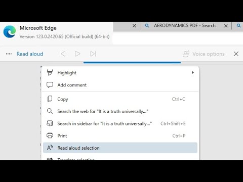 Microsoft Edge read aloud function/feature is not working on pdf files - text to speech