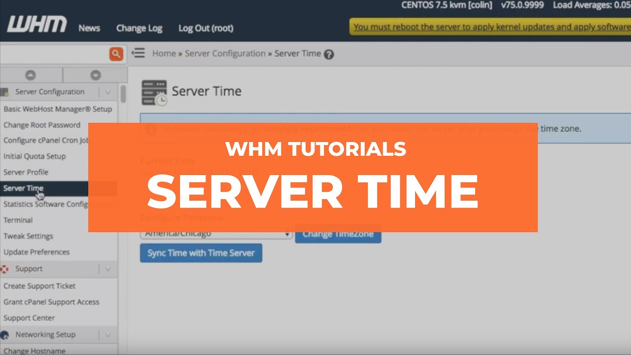 WHM Tutorials - Server Time