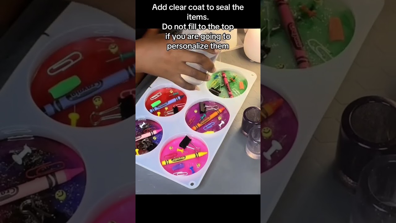 DIY Handcrafted Epoxy Resin Teacher Coaster Tutorial #smallbusiness #diy #teacher #epoxy