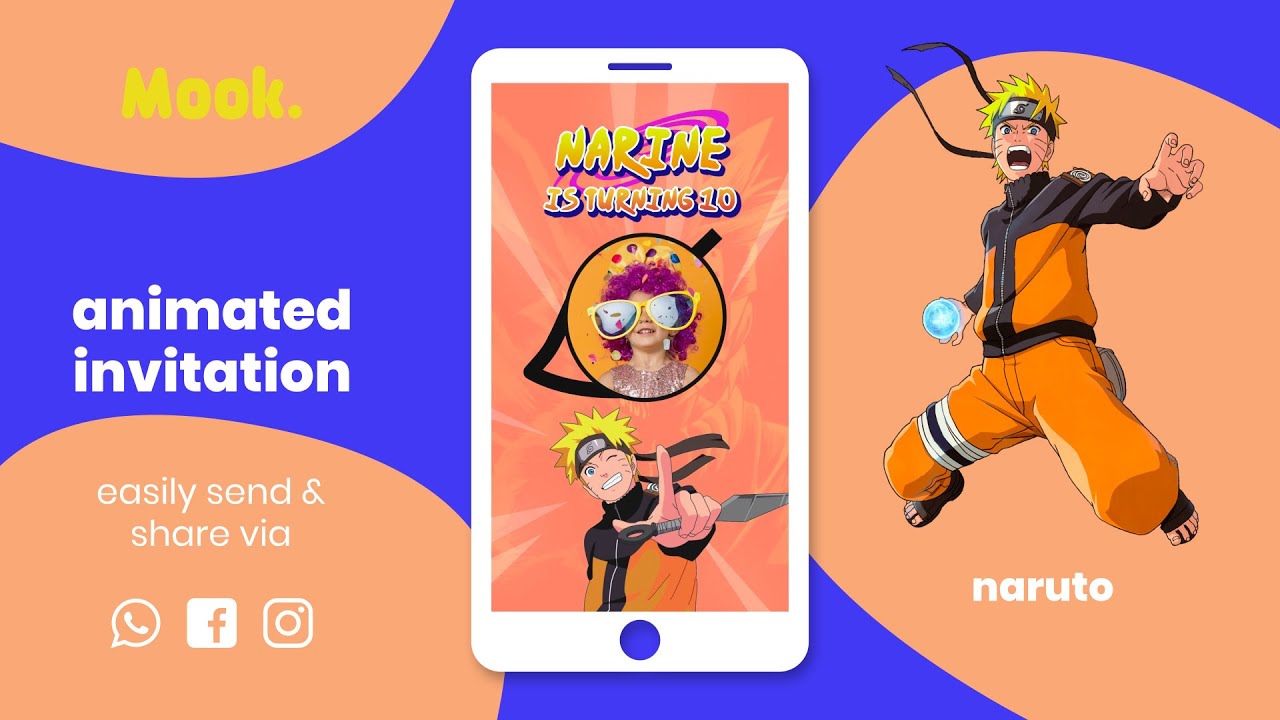 Naruto Video Invitation Animated Digital Birthday