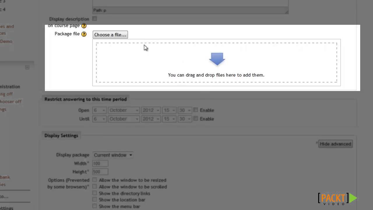 Moodle Course Development Tutorial: SCORM | packtpub.com