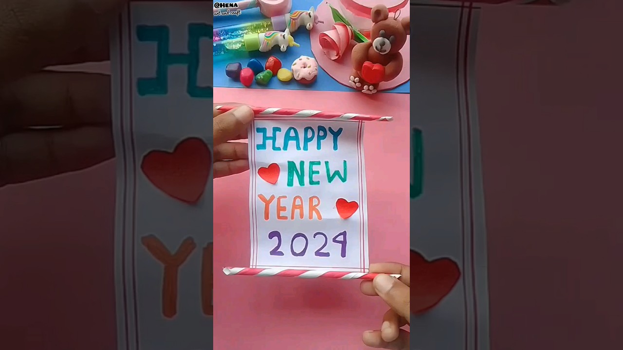 Happy new year😍 scroll card🎇#happynewyear2024 #shorts#papercraft