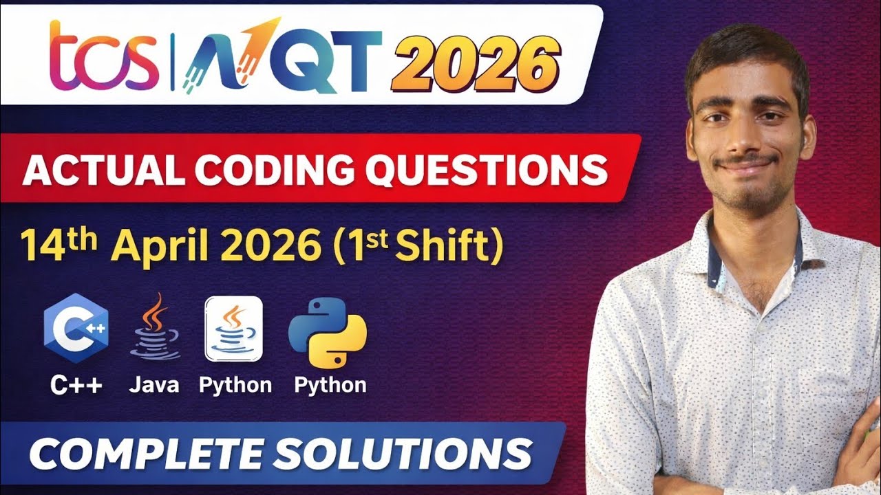 TCS NQT 2026 | 14 April (1st Shift) Actual Coding Questions 💻 Complete Solutions
