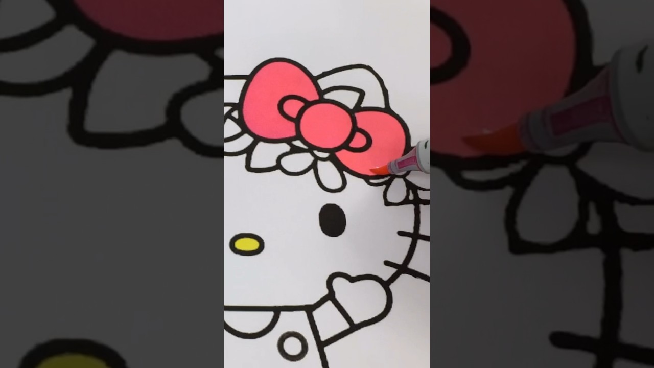 Coloring Hello Kitty Flower Crown #hellokitty #coloring #flowers #kitty
