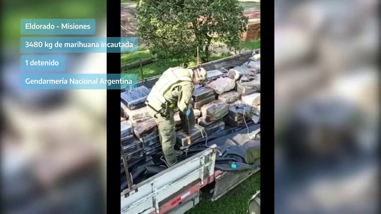 Gendarmería incautó más de 3.480 kilos de marihuana
