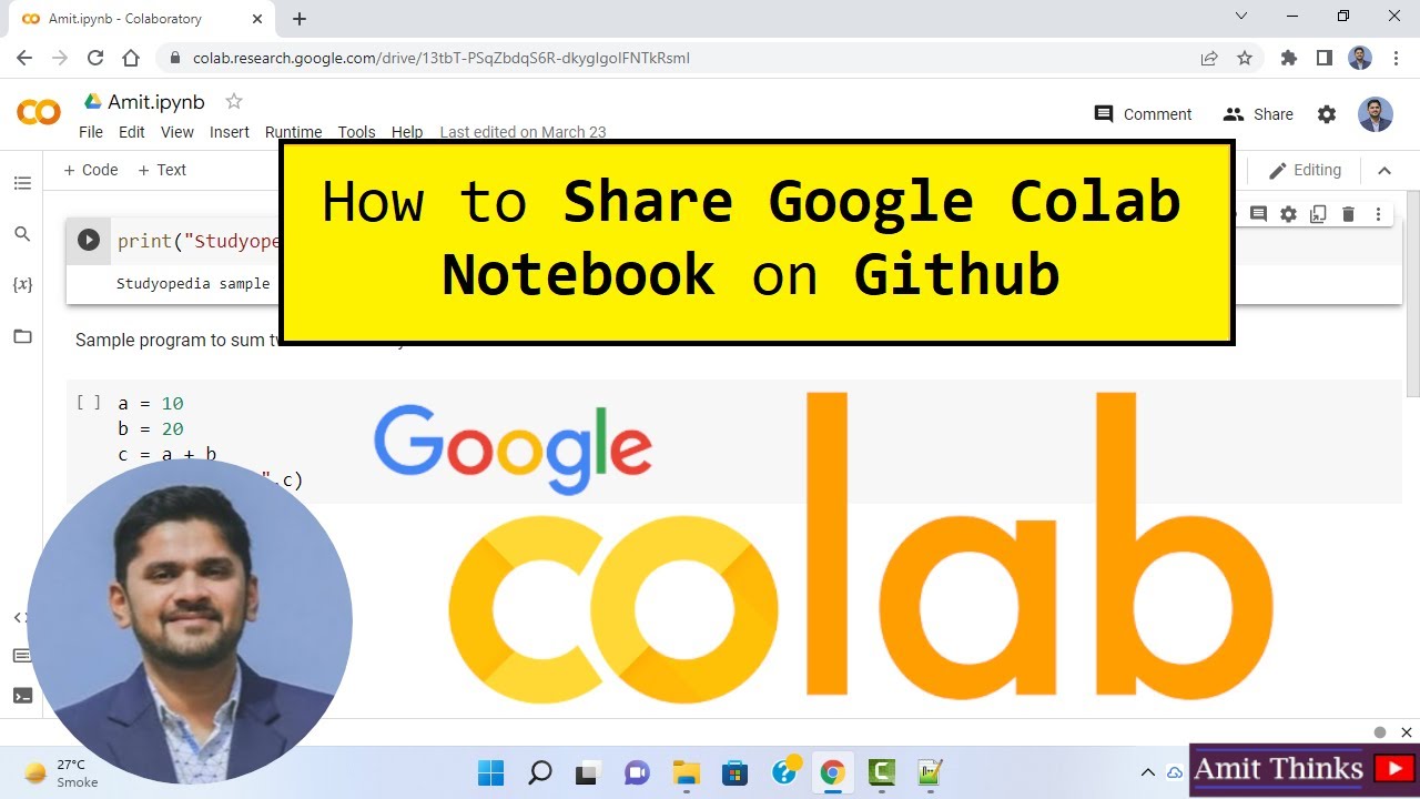 How to Share Google Colab Notebook on Github | Upload |  2022