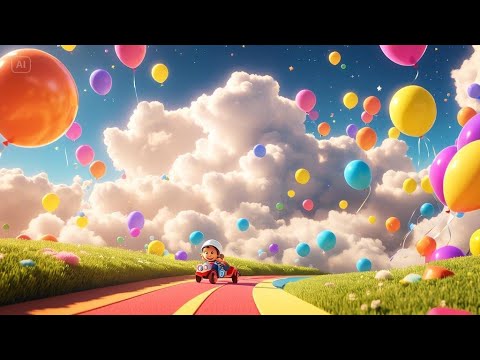 ☁️ Fluffy Cloud Race | Imagination & Movement Song for Kids | Sky-Themed Rhyme for Toddlers