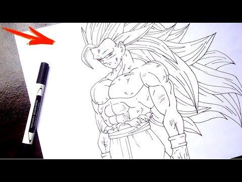 Cómo dibujar a GOKU SUPER SAYAJIN 3 instinto superior | Dragonball super
