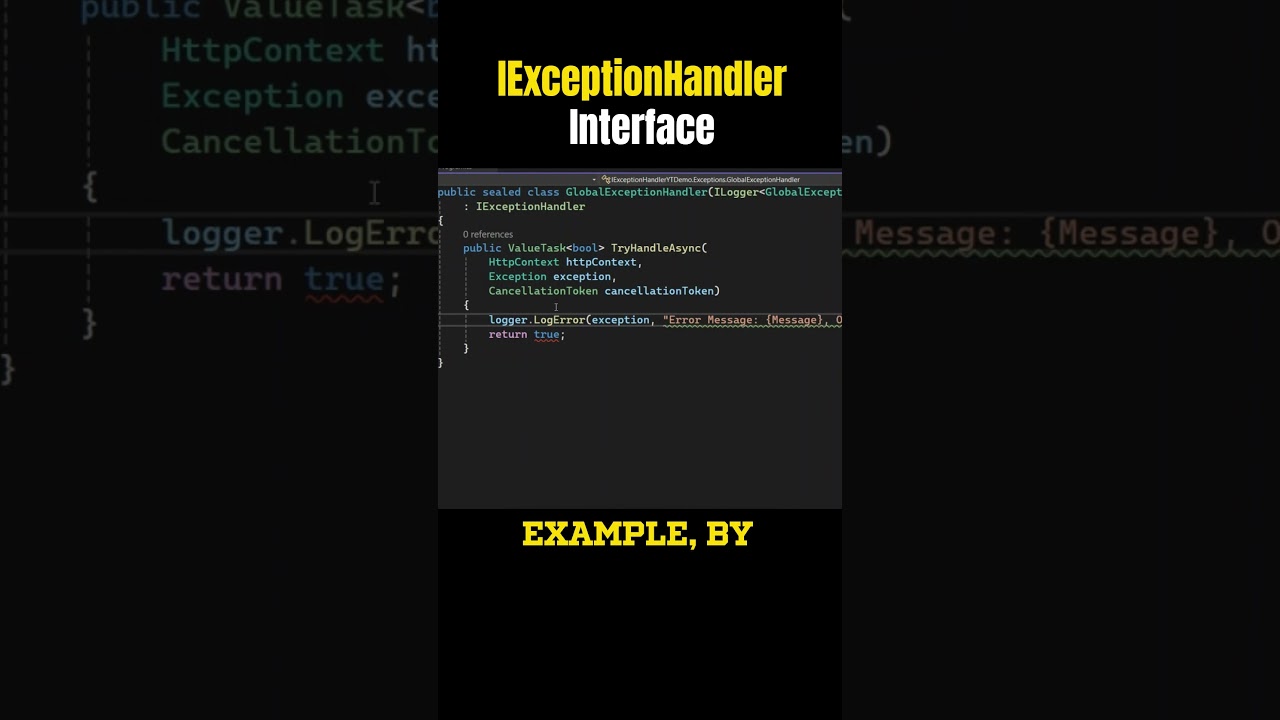 IExceptionHandler:  Global Error Handing in ASP.NET Core 8 #shortvideo  #dotnet