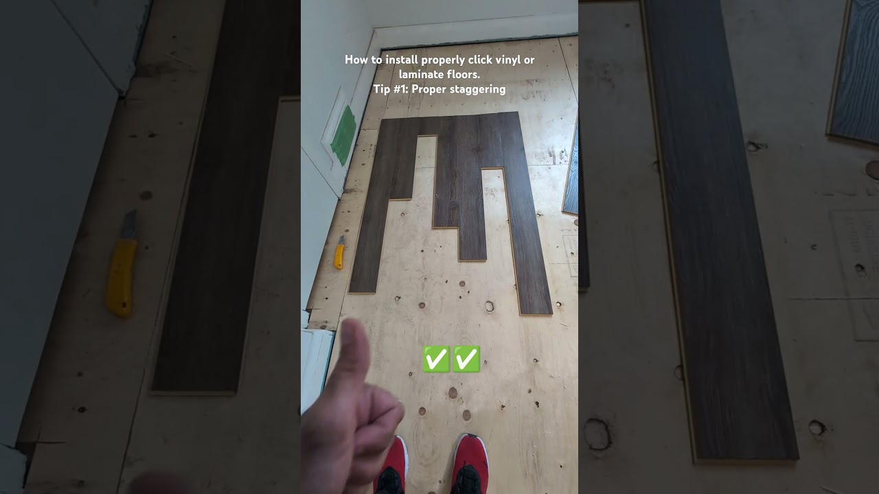 How To Properly Install Click Vinyl or Laminate Floors. Tip #1: Proper Staggering #tips #diy #canada