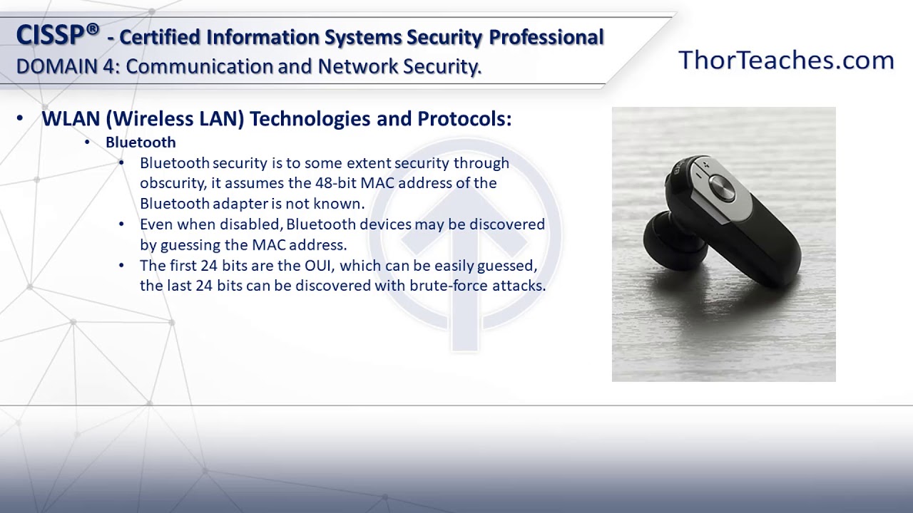 Cissp Domain 4 Bluetooth Thorteaches Cissp Cism Cc And Pmp Training
