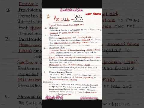 Article 39A of Indian Constitution Notes with landmark cases#law #lawofattraction #lawstudent#shorts