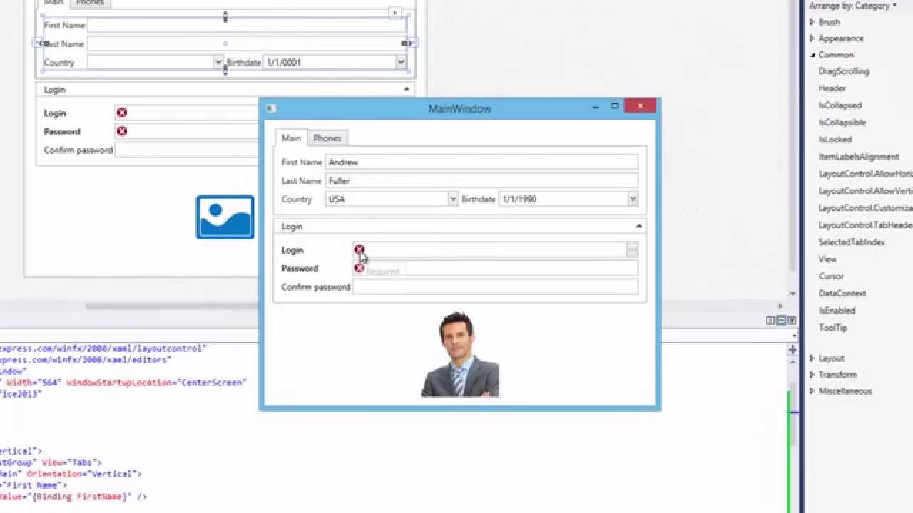 WPF Editors: Data Form Layout