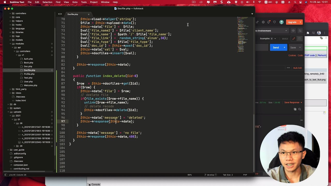 07 - php remove file with rest API  - fullstack Codeigniter