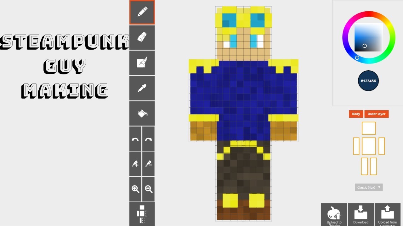 Minecraft Skin Making - Steampunk Guy